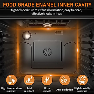 Hipicute 30 inch Electric Single Wall Oven with Convection Fan Touch Control, Large Oven Capacity, 360° Rotisserie, Fingerprint Resistant Stainless Steel