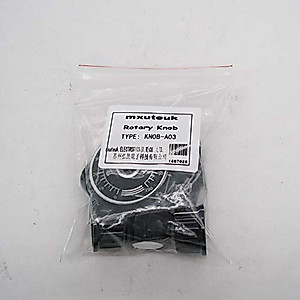 mxuteuk 10Pcs Black Potentiometer Control Knob Volume Audio Electric Guitar Bass Screw Type 26 x 15mm (d*h) + 10pcs 0-100 Scale Sheet KNOB-A03