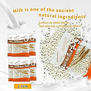 Waxing Kit Wax Warmer for Hair Removal at Home Waxing Kit for Women Include Milk Wax Beans & Waxing Sticks & Wax Warmer Collars