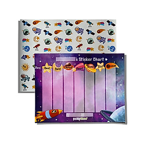 Potty Time:The Original Potty Watch|Water Resistant,Toilet Training Aid,Warranty(30|60|90 Min Auto Timers w/Music & Flashing Lights for Fun & Gentle Reminders)Purple, Space Sticker Chart & Battery Kit