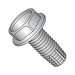 Small Parts 1212FW188 18-8 Stainless Steel Thread Cutting Screw, Plain Finish, Hex Washer Head, Type F, #12-24 Thread Size, 3/4" Length (Pack of 10)