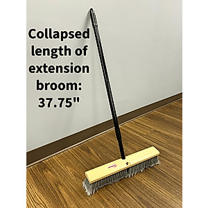 American Select Tubing PBSE18001 18" Smooth-Surface Push Broom with Sturdy Extendable Handle