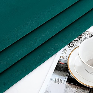 HOMEIDEAS Emerald Green Velvet Curtains 84 inches Long 2 Panel Heavy Duty Dark Green Curtains for Living Room Thermal Insulated Grommet Window Curtains for Bedroom