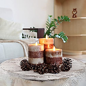 TOPZEA 13 Inch Wood Lazy Susan Turntable, Rotating Vintage Rustic Kitchen Turntable Tray for Pantry Cabinet Table Counter Top, White