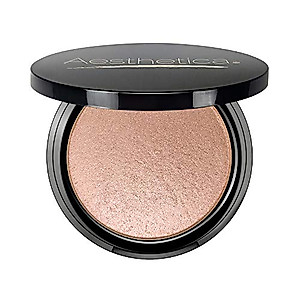 Aesthetica Starlite Highlighter - Metallic Shimmer Highlighting Makeup Powder - Cosmos (Sparkling Rose Gold)