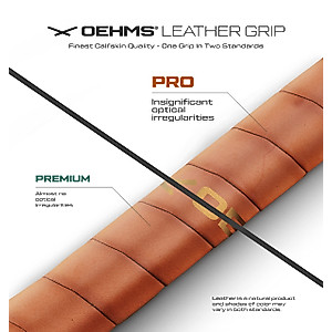 OEHMS Pro Leather Tennis Grip | Brown | Adhesive Replacement Grip | Made in Germany