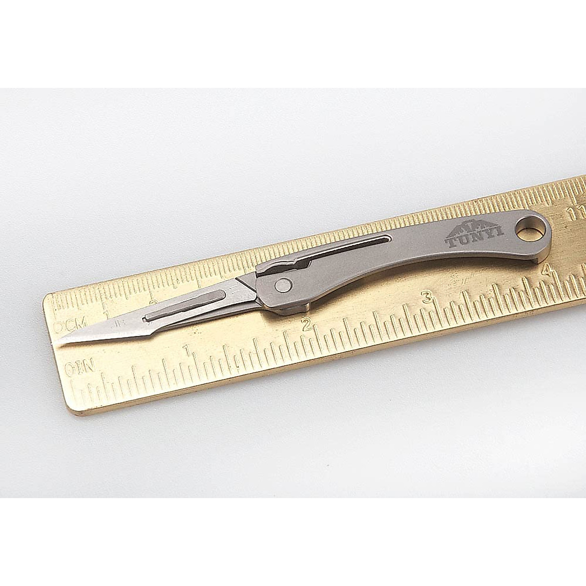 TUNYI Titanium Alloy Daily Mini Pocket Folding Utility Knife with 10 Replaceable Quick Change Blades, Ultra Compact and Lightweight