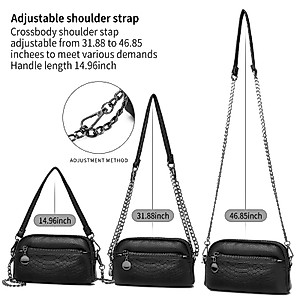 Wesccimo Small Crossbody Clutch Purses For Women Black Wristlet Handbag Trendy Chain Leather Snakeskin Print Evening Purse