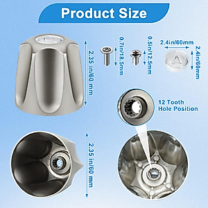 Metal 3 Piece Shower Knob Replacement, Compatible with Price Pfister Verve and Bathtub/Shower Faucet Handle, Include Hot and Cold/Diverter Shower Knob and 3 Screws (Brushed Nickel)