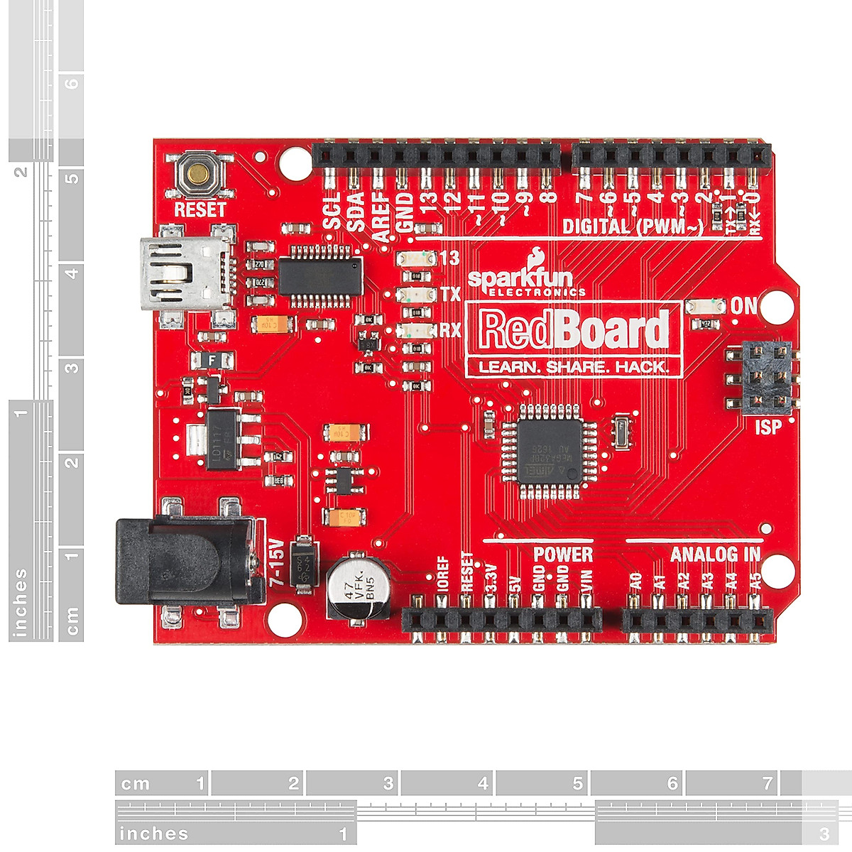 SparkFun RedBoard - Compatible with Arduino Breadboard-able Development Board w/ R3 Footprint Microcontroller Serves as Physical Computing Learning Platform Connect to Computer with USB Mini-B