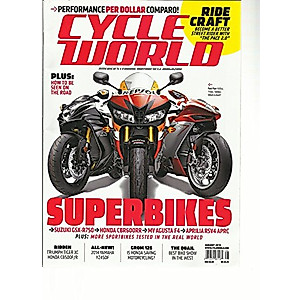 CYCLE WORLD, AUGUST, 2013 (PERFORMANCE PER DOLLAR COMPARO ! * SUPER BIKES)