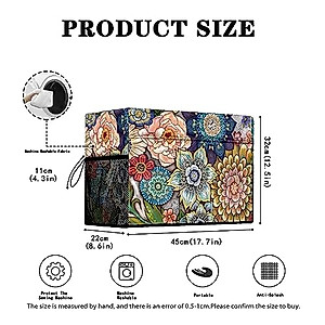 Mumeson Boho Flower Sewing Machine Cover Durable Polyester Sewing Machine Dust Cover Universal Fit Most Singer and Brther Sewing Machine