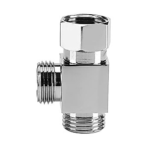 T Adapter for Toilet Bidet,3 8 to 1 2 Adapter Plumbing,Three Way T Adapter 1 2 Inch Toilet,Chrome Pipe Fittings 3 Way Brass Chrome Diverter G1 2 T Shape Adapter Value for Shower Arm Mounted
