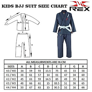 REX Sports Brazilian Jiu Jitsu, for Men and Women BJJ Gi Grappling Kimonos Lightweight White Belt (Black, A1)