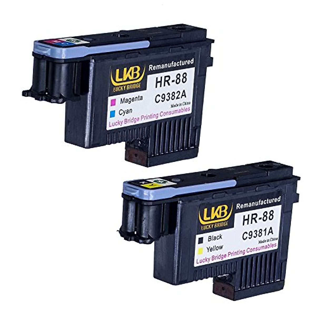 LKB Remanufactured HP88 Printhead C9381A C9382A and 1 Set HP88XL Ink Cartridge with chip Never Used Replacement for HP Officejet (1 Set Printhead and Ink Cartridge)-USA