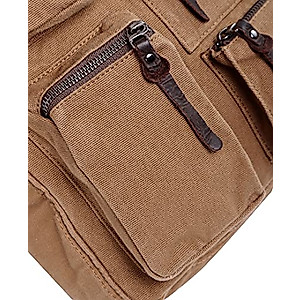 TSD Brand Ridge Valley Canvas Backpack (Camel)