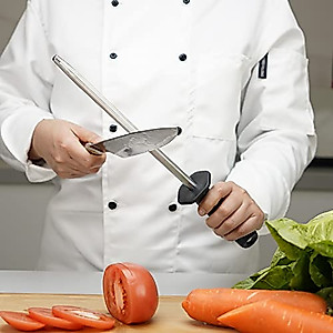 SHARPAL 117N Professional Kitchen Knife Sharpening Honing Steel Sharpener Rod Restore Blade Quickly(10 Inch)