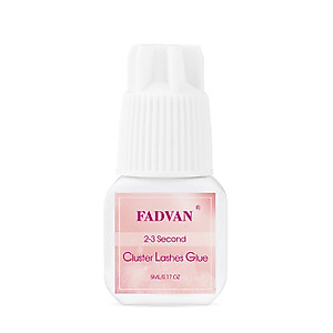 FADVAN Black Individual Cluster Lash Extension Glue, Sensitive Eyelash Adhesive, Long Lasting, No Fume No Irritation, Waterproof, Self Application, for Personal Use