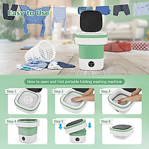 Portable washing machine, Portable Washer Cleans Underwear,Baby Clothes,Small Clothes,Pet Clothes for Traveling Camping Apartments RV.(Green, 12L)