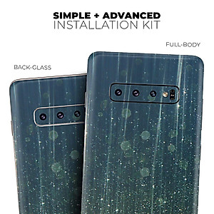 DesignSkinz Scratched Blue and Gold Showers Protective Vinyl Decal Wrap Skin Cover Compatible with The Samsung Galaxy S20 (Screen Trim & Back Glass Skin)