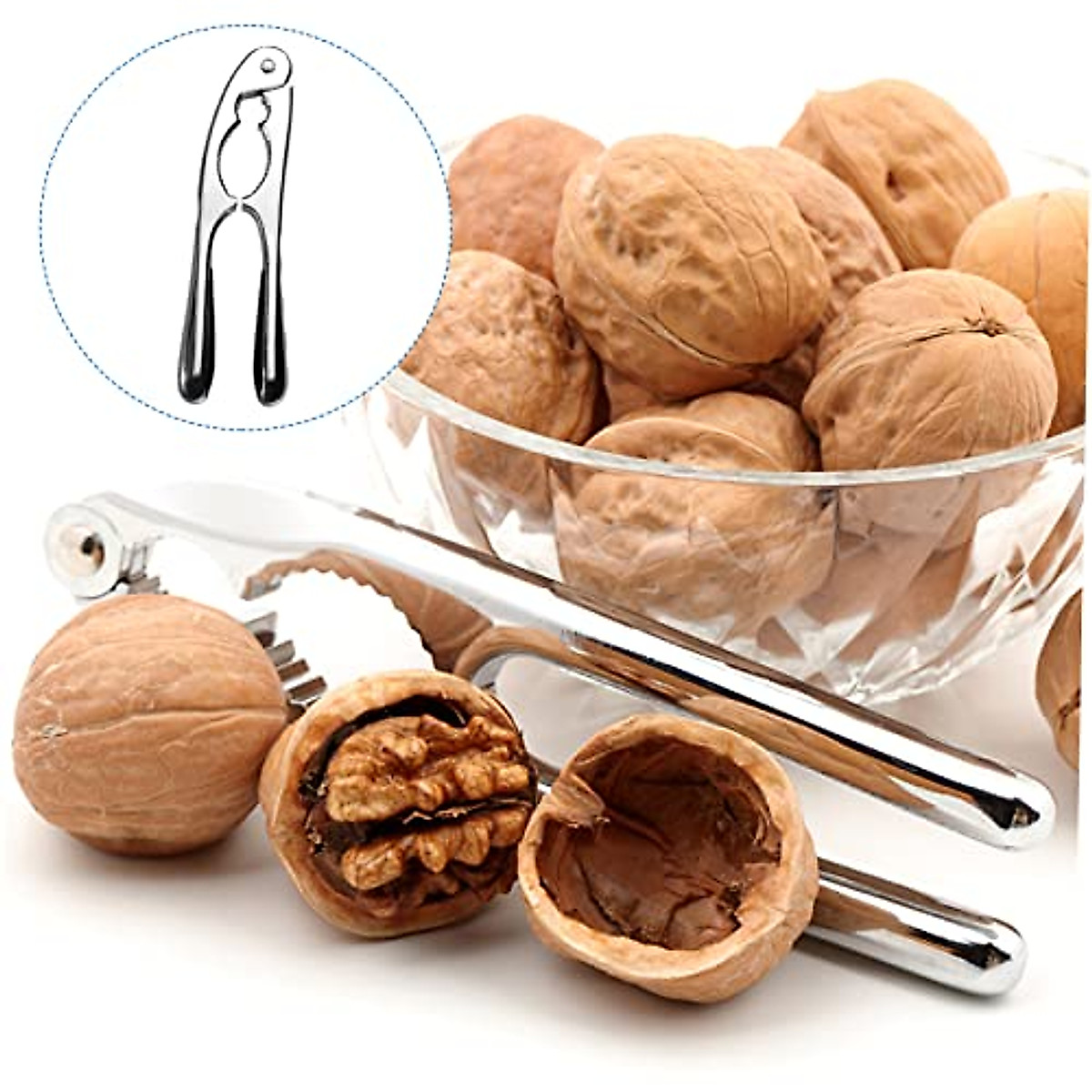 KICHOUSE 1pc Nutcrackers Stainless Steel Multifunctional Peeler Pistachios Nuts Multitools Nut Peeler Seafood Tools Set Crab Crackers Pecan Opener Kitchen Gadget Handheld Nut Opener Pliers