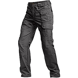 CQR Men's Tactical Pants, Water Resistant Ripstop Cargo Pants, Lightweight EDC Work Hiking Pants, Outdoor Apparel, Duratex Mag Pocket Charcoal, 32W x 30L