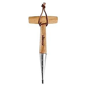 Gardtech Hand Dibber with Wooden Handle, Chrome Coated Stainless Steel Head - Lightweight Sturdy Hand Held Bulb Planter for Tulip Daffodil Crocus Garden Tool (Dibber)