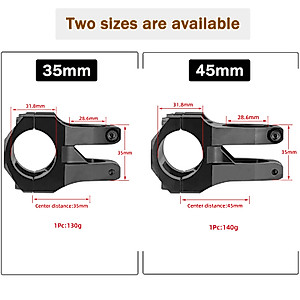 CYSKY 31.8 Stem 35mm MTB Stem Mountain Bike Stem Riser Handlebar Short Stem for Most Road Bike Stem, MTB Stem, BMX Stem, Bicycle Stem (Black, 35mm)