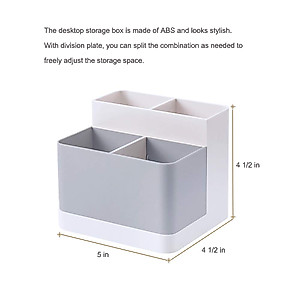 Poeland Desktop Storage Organizer Pencil Card Holder Box Container for Desk, Office Supplies, Vanity Table