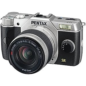Pentax Q7 12.4MP Mirrorless Digital Camera with 02 Standard Zoom 5-15mm f2.8-4.5 Lens (Silver)