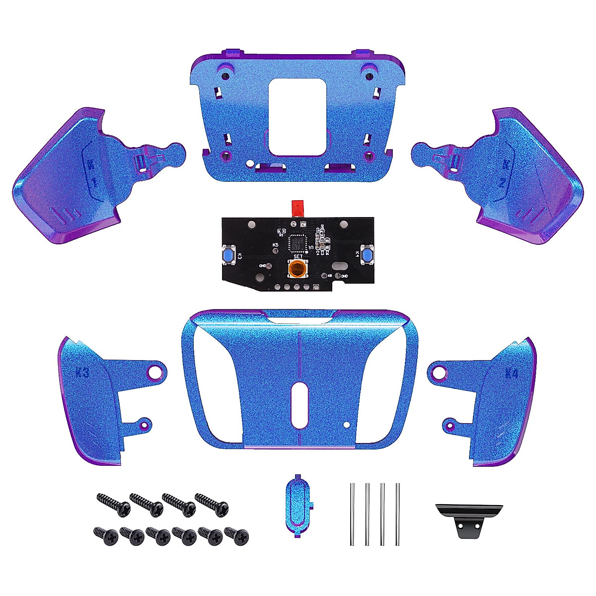 Turn RISE to RISE4 Kit – Redesigned Chameleon Purple Blue K1 K2 K3 K4 Back Buttons & Remap PCB Board for PS5 Controller eXtremeRate RISE & RISE4 Remap kit - Controller & Other Accessories NOT Included