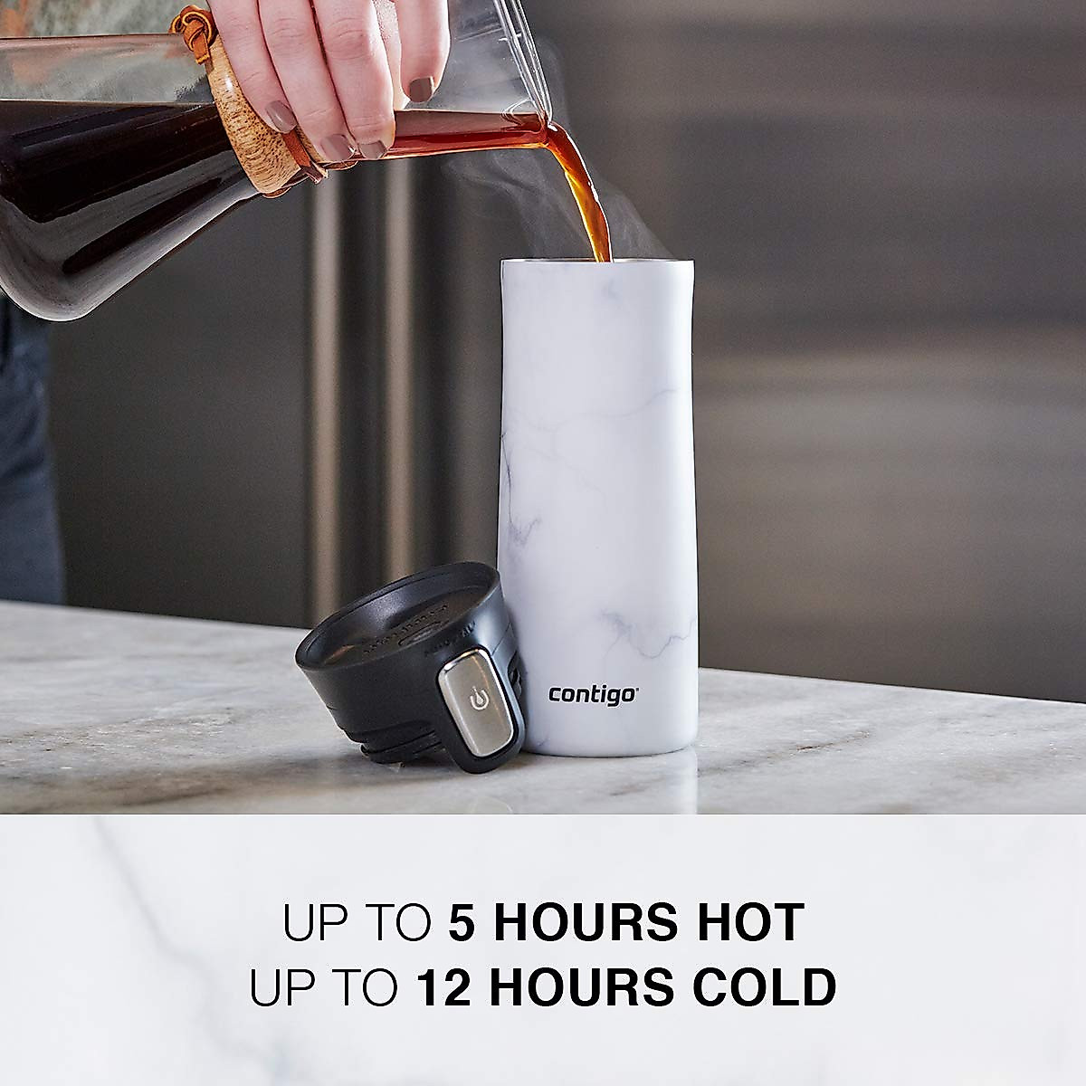 Contigo Couture AUTOSEAL Vacuum-Insulated Stainless Steel Travel Mug, 14 oz, Cloud Burst