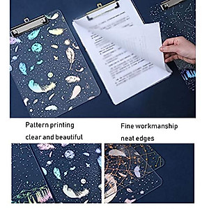 stores Clipboard Word Pad Hangable Design Clipboard Stationery Test Paper Clip Drawing Board Exam Pad Word Board File Clip (Color : D)