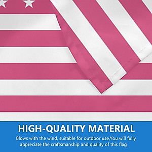 Personalized Pink American Flag with Custom Name or Message, Pink Fabric Custom Made for Home Decor, Garden, Office or School