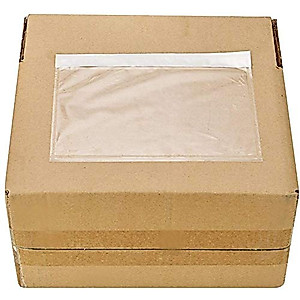 100 Pack 7.5" x 5.5" Clear Self-Adhesive Top Loading Packing List/Shipping Label Envelopes Pouches