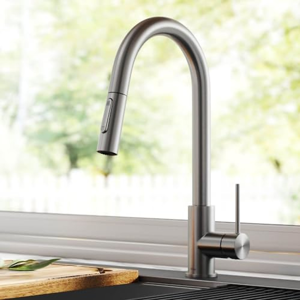 Kraus KPF-3104SFS Oletto Contemporary Pull-Down Single Handle Kitchen Faucet, 16.25 inch, Spot Free Stainless Steel