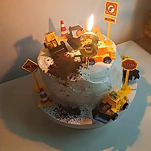 Golden Number 3 Candles 3D Diamond Shape Happy Birthday Cake Topper Numeral Candles for Birthday Party Wedding Decoration Reunions Theme Party