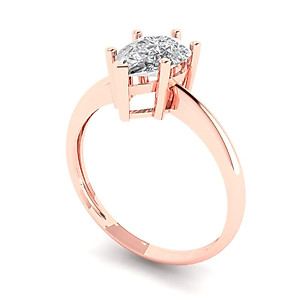 Clara Pucci 2.0 Carat Pear Cut Custom Engraving Moissanite Engagement Wedding Bridal Everlasting Ring in 14k Rose Gold 7 US