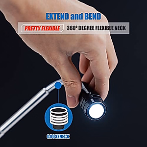 Magnet 3 LED Magnetic Pickup Tool, Telescoping Flexible Extendable Led Flashlights, Gifts for Men Dad Him 9 in 1 Multitool Pen Set, Christmas Gifts Cool Gadgets for Men