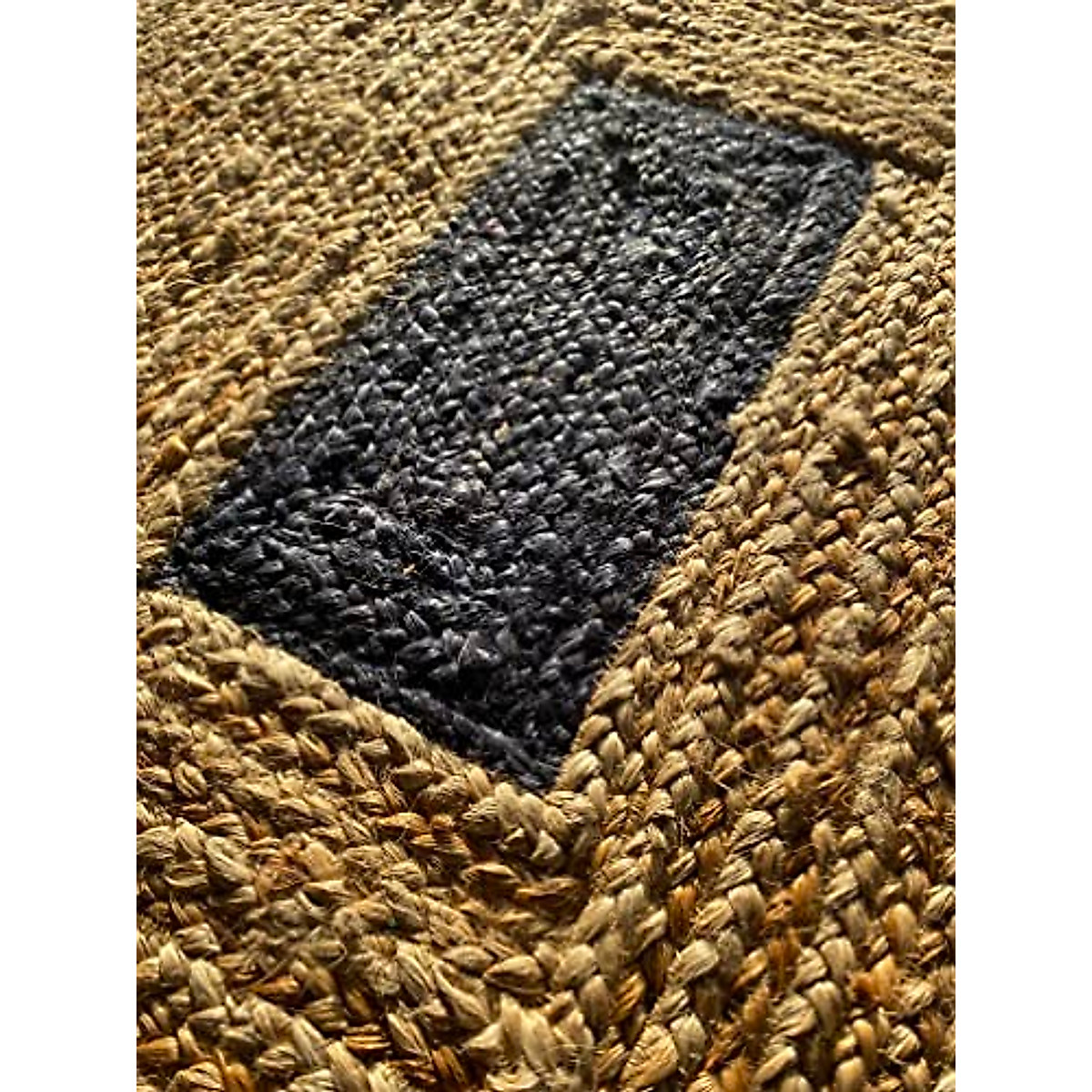 Durrie India Hand Woven Jute Braided Rug 6' x 4' Natural Box Pattern Farmhouse Accent Rugs for Living Room, Kitchen, Bedroom Area Rug (72x48 Inches)
