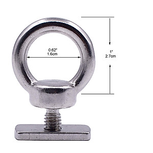 YYST Kayak Track Mount Tie Down Eyelet to Hold Your Bungee Cord or Ropes Up to 0.5" - No Track -Don't use for Anchoring (4)