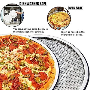 RHBLME 3 Pack Aluminum Alloy Pizza Baking Screen, 12 Inch Pizza Screen Restaurant-Grade Baking Screen for Oven, Round Pizza Crisper Tray Pizza Baking Tray for Home Kitchen, BBQ, Seamless
