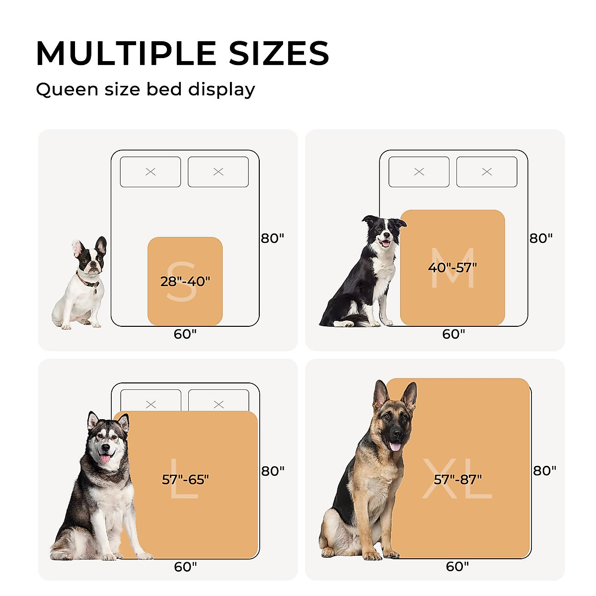 Luciphia Waterproof Pet Blankets for Couch Sofa Bed Cover Liquid Pee Proof Washable Soft Fluffy Large Dog Blanket Reversible Furniture Protection Heart Paw Khaki X-Large（85" x 57"）