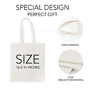 Tuilia Funny The Office TV Show Alphabet Theme Natural Reusable Cute Eco-Friendly Cotton Tote Bag, Off White