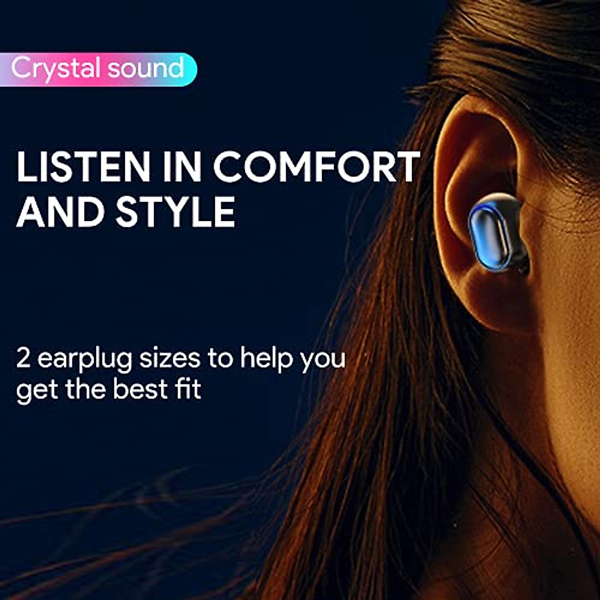 MIUMIUPOP Wireless Bluetooth Earbuds, Mini Size with LED Display? Immersive Bass Stereo Noise Cancelling Headphones, Headset for Sports, Home, Work Black (Black)