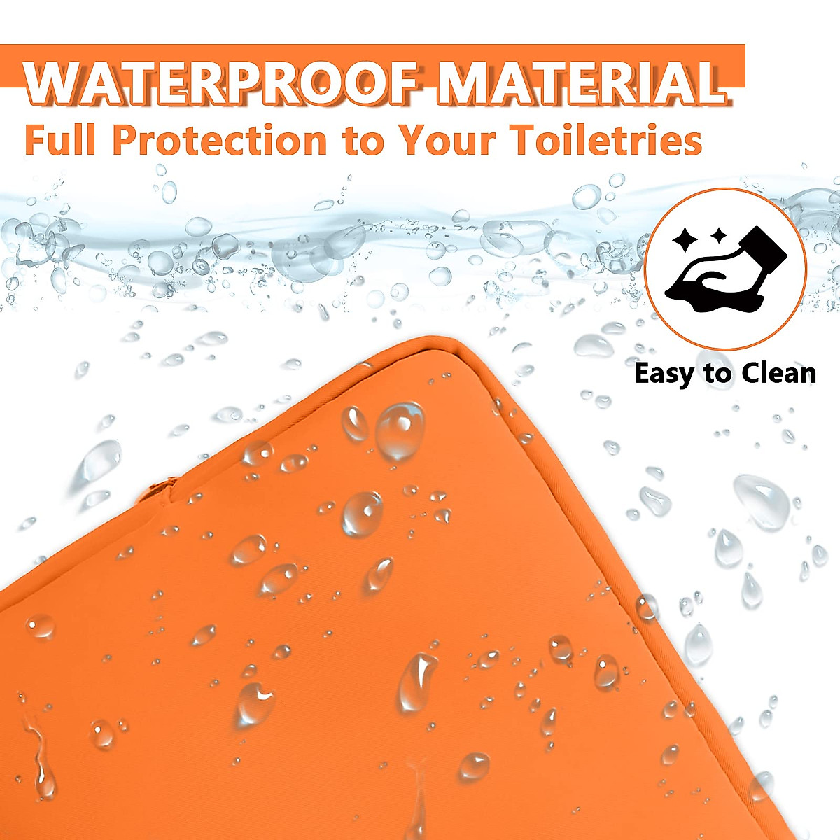 UIXIZQ Waterproof Large Makeup Bag Pouch,Nylon Women Travel Toiletry Storage Bag Preppy Cosmetic Bag for Girls,Big Makeup Organizer Bag Cute Zipper Pouch Bag for Sport Work Gift(Large-Peach)