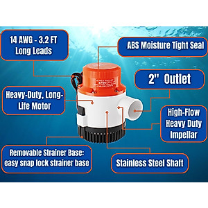 Seaflo 4700 GPH 24v Heavy Duty Electric Bilge Pump (4700gph 24v)