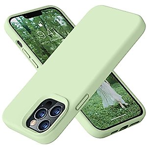 Vooii Compatible with iPhone 12 Pro Max Case, Soft Liquid Silicone Full Body Protective Slim Case with [Anti-Scratch Microfiber Lining] [Camera Protective] [Support Wireless Charging] - Matcha