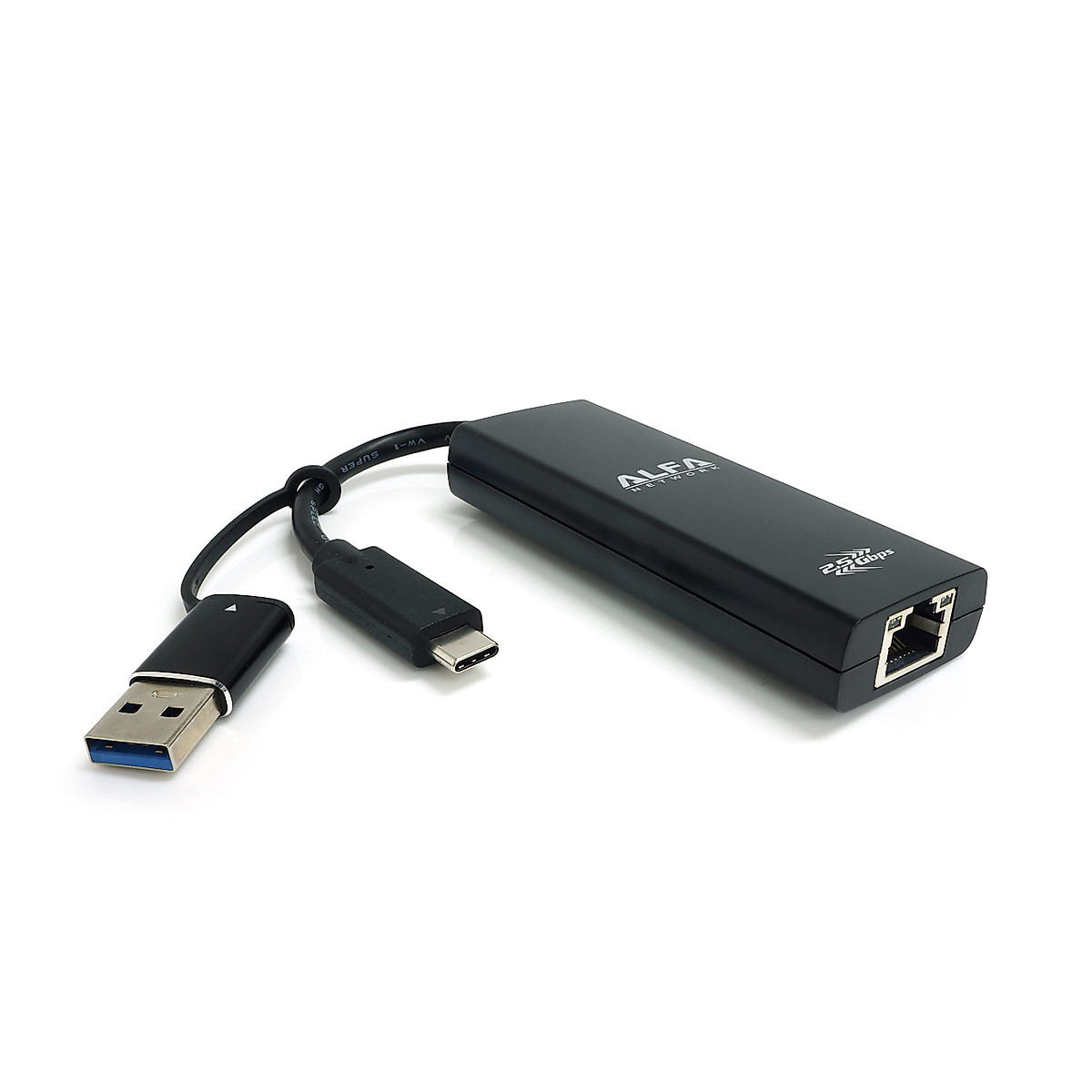 Alfa 2.5 GbE Type-C SuperSpeed USB 5 Gbps Card with Realtek™ RTL8156B and Type-A Adapter