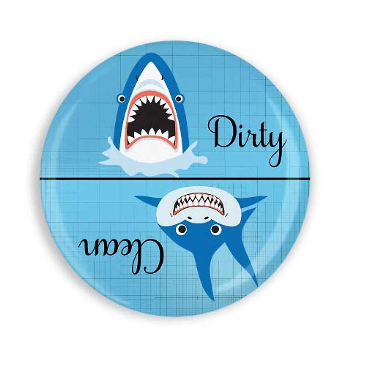 Cute Shark Lovers Clean Dirty Dishwasher Magnet 2.25 Inch Round